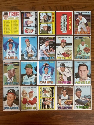1967 Topps Baseball Lot Of 20 Dif, Kaat Checklist, AL Strikeout Ldrs ...