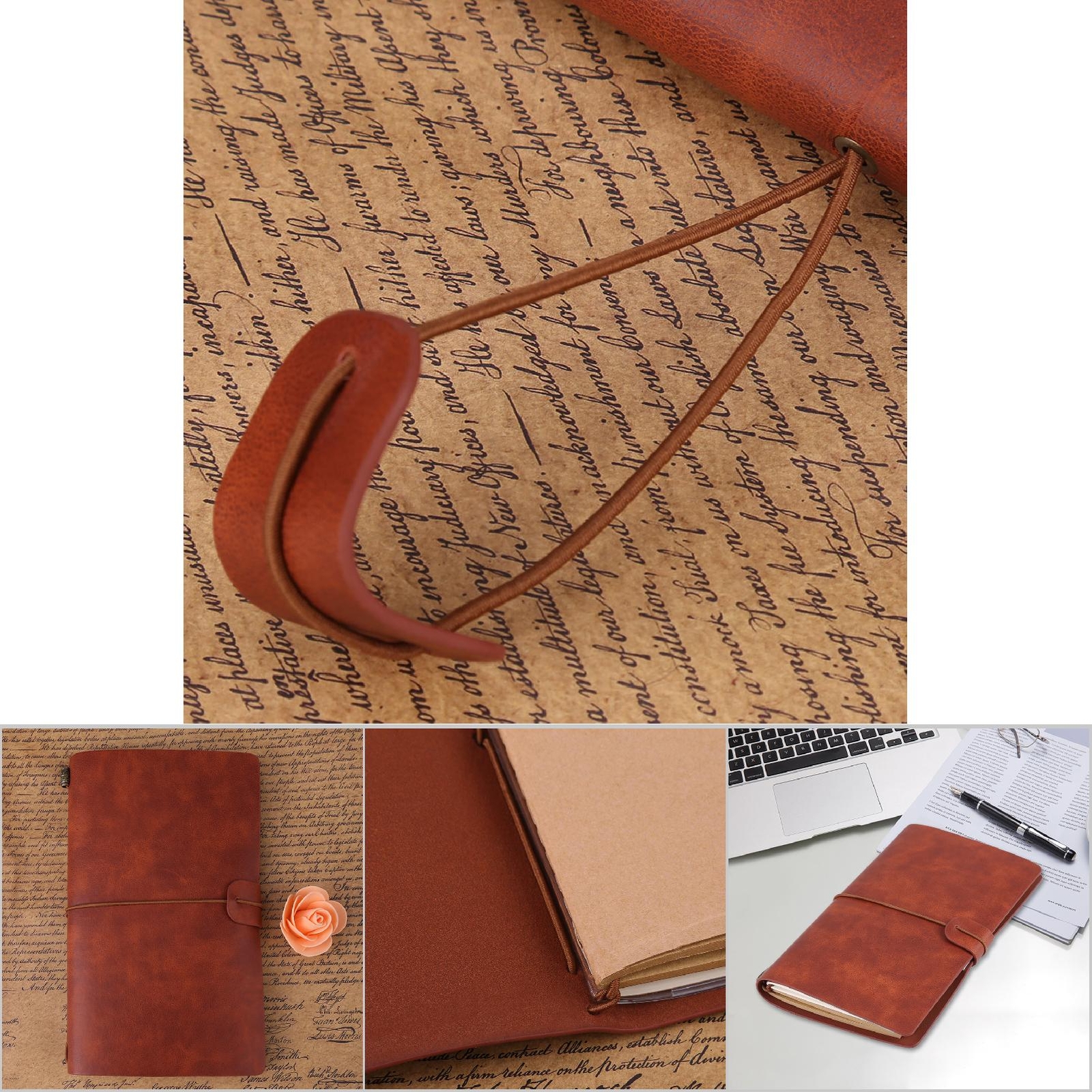 PU Leather Travel Notebook Journal Diary Refillable Notepad DIY Kit ...