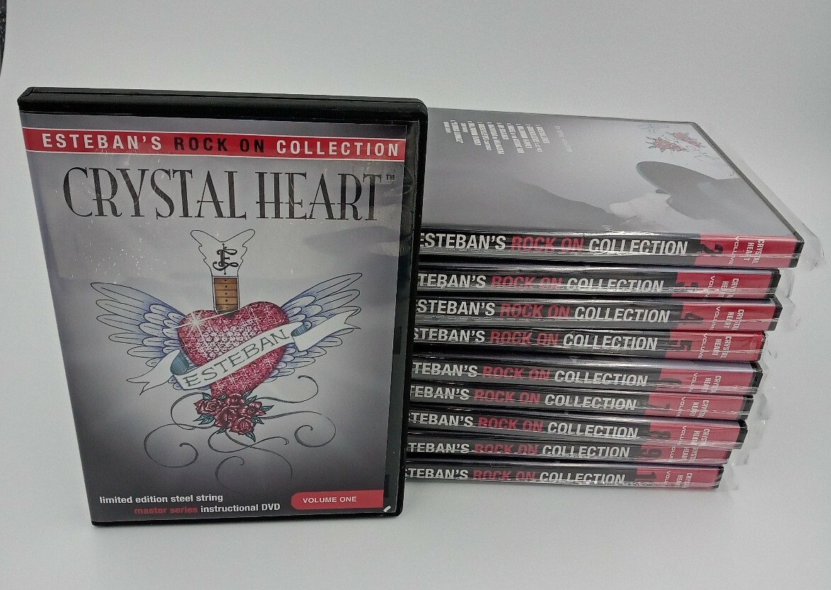 ESTEBAN'S ROCK ON COLLECTION Crystal Heart Guitar Lessons 1-10 DVDs ...