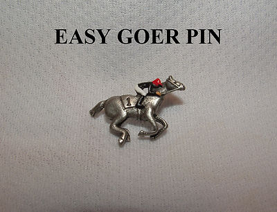 NEW EASY GOER HAND PAINTED HORSE RACING JOCKEY PIN KENTUCKY DERBY ...