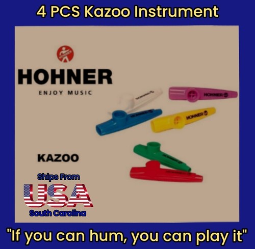 Lot of 4 Kazoos, Standard Hohner Kazoos, Random Assorted Colors | eBay