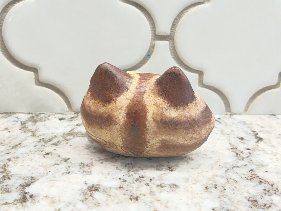 Rare MCM studio art Dane Burr pottery Cat Figurine With Bell SIGNED | eBay