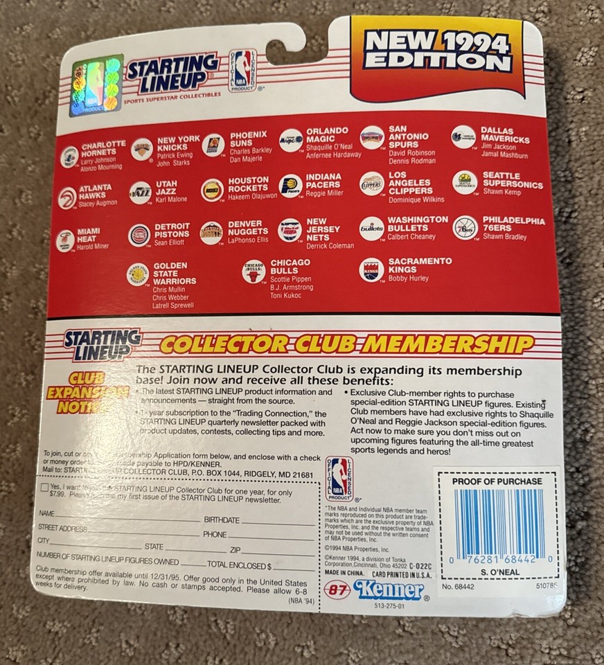 1994 STARTING LINEUP - NBA - SHAQUILLE O'NEAL Shaq - Orlando Magic ...