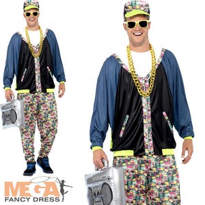 80's Hip Hop Mens Fancy Dress Music Celebrity Rapper Dance Adults ...