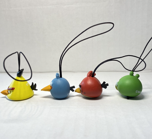 Rovio ANGRY BIRDS Toy Figures Charm Ornament Topper Keychain Red Yellow ...