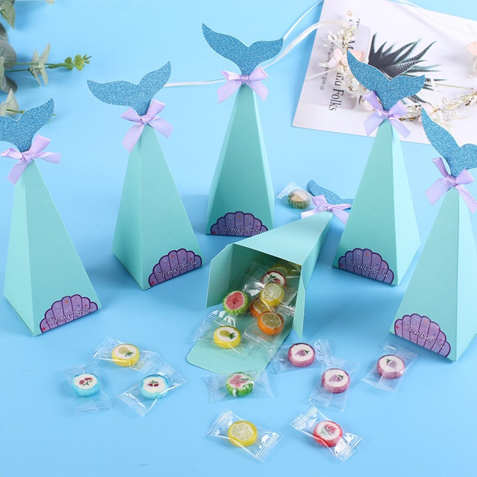 20 Pcs Mermaid Candy Box Wedding Case Birthday Decorations Boxes Party ...