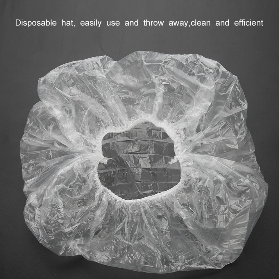 100PCS Disposable Hair Shower Cap Waterproof Shower Caps Strip Plastic ...