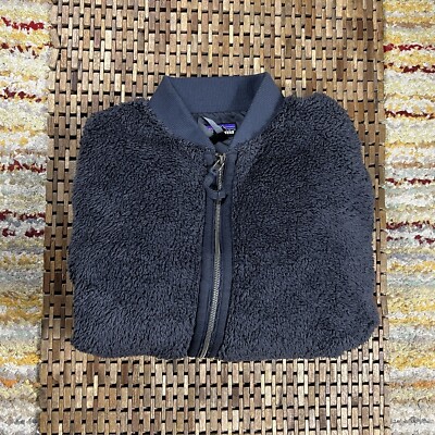 Patagonia Deep Pile Fleece Bomber Jacket Full Zip Forge Grey Women’s ...