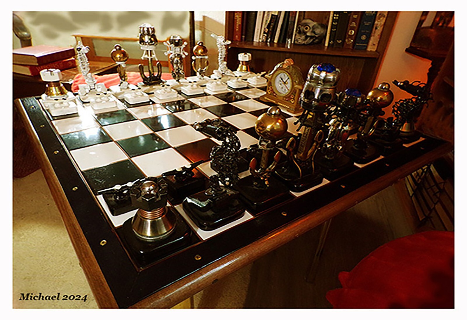 Chess Set Maritime Theme Large Solid Brass Ship Anchors Tiled Board- | eBay