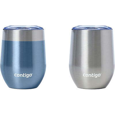 Contigo 12 oz. River North Wine Tumbler 2-Pack - Dark Ice/Stainless ...