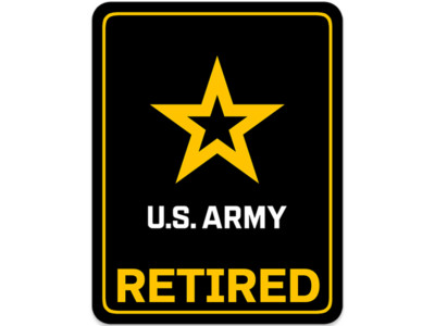8x11 inch Rectangular US Army RETIRED Logo Sticker (vet soldier decal ...