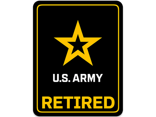 8x11 inch Rectangular US Army RETIRED Logo Sticker (vet soldier decal ...