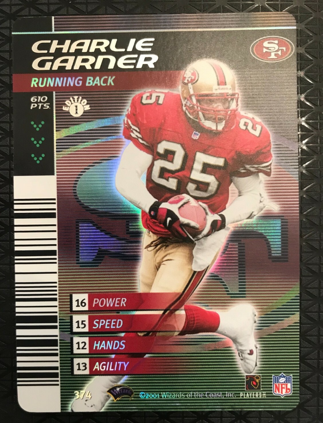 2001-02 NFL Showdown 1st Edition CHARLIE GARNER San Francisco 49ers ...