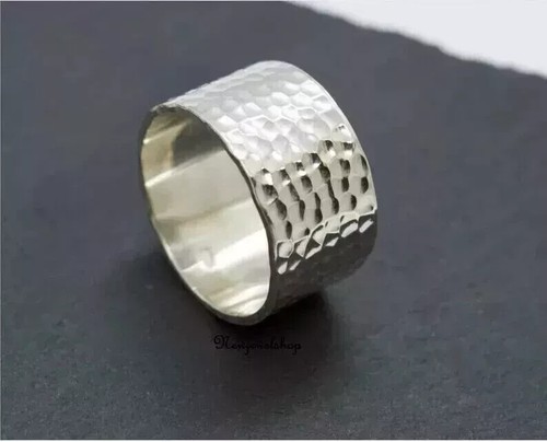 Solid 925 Sterling Silver Wide Band & Statement Handmade ring For Men ...
