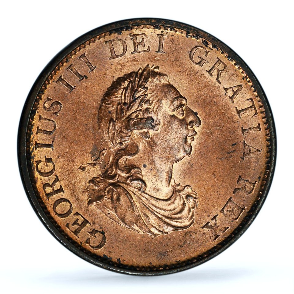 Great Britain 1/2 penny George III Coinage KM-647 MS64 PCGS copper coin ...