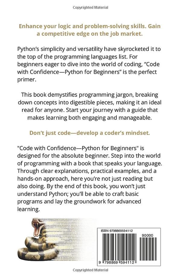 Code with Confidence - Python for Beginners: a Step-By-Step Guide to ...