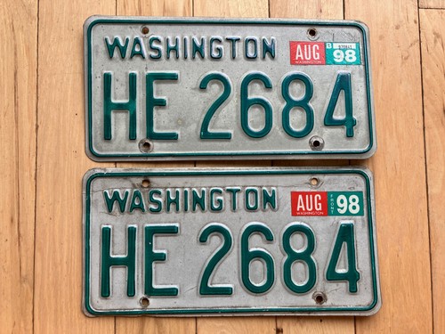 Pair Of 1980's Washington License Plates W/ 1998 Tabs -Check With DOL ...