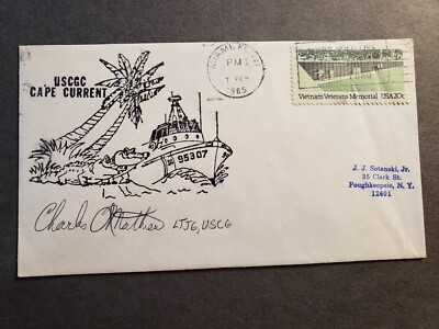 USCGC CAPE CURRENT WPB-95307 Naval Cover 1985 Signed ALLIGATOR Cachet ...