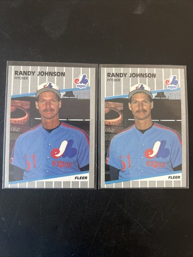 Randy Johnson 1989 Fleer #381 Rookie Lot of 5 HOF RC Blacked Out ...