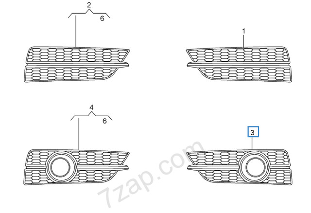 Audi OEM A7 Quattro Front Bumper Grille Grill-outer Grille Left ...