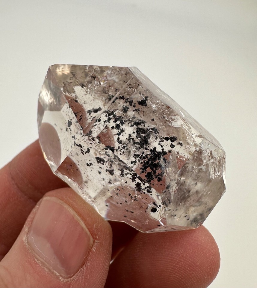 43mm Herkimer Diamond GEM Clear Double Terminated Crystal w Carbon ...