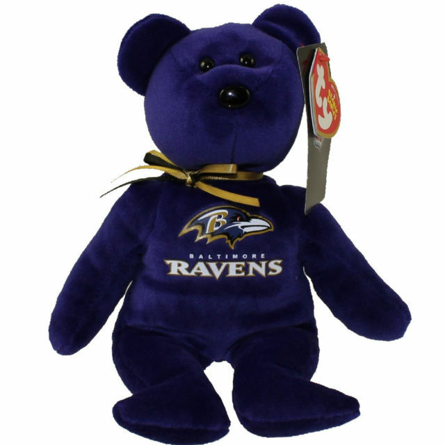 Baltimore Ravens NFL 2015 Ty Beanie Babies Teddy Bear 8 Inch Tailgate ...