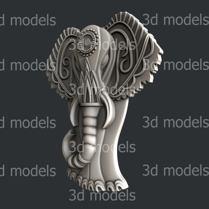3d STL models for CNC, Artcam, Aspire, relief elephant | eBay