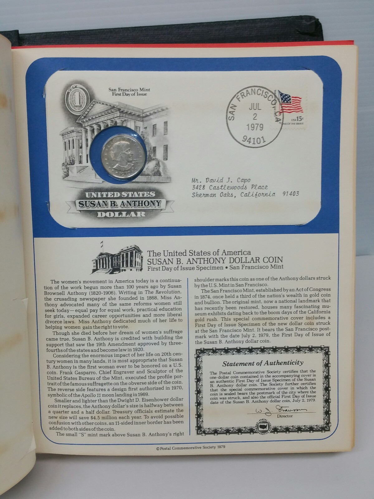 110 Postal Commemorative Society US First Day and Special Covers 1979 ...