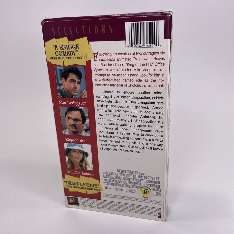Office Space (VHS, 1999) Comedy, Jennifer Aniston, Ron Livingston ...