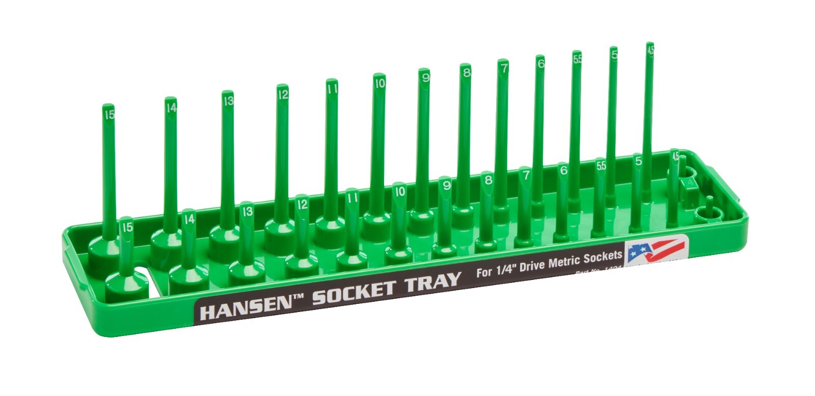Hansen 6 Pc Socket Tray Metric SAE Socket Trays 1/4" 3/8" 1/2" Green ...
