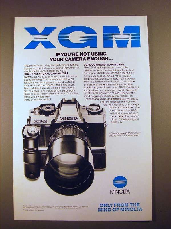 1982 Minolta XG-M Camera Ad - Not Using Enough | eBay