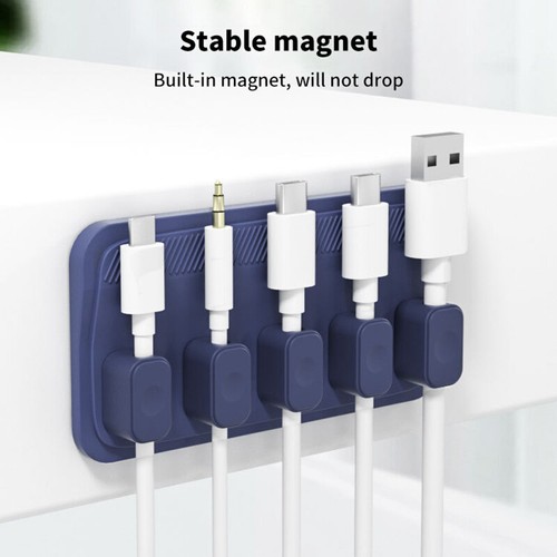 Magnetic Desktop Organizing Cable Clip, USB Charging Cord Winder, Self ...