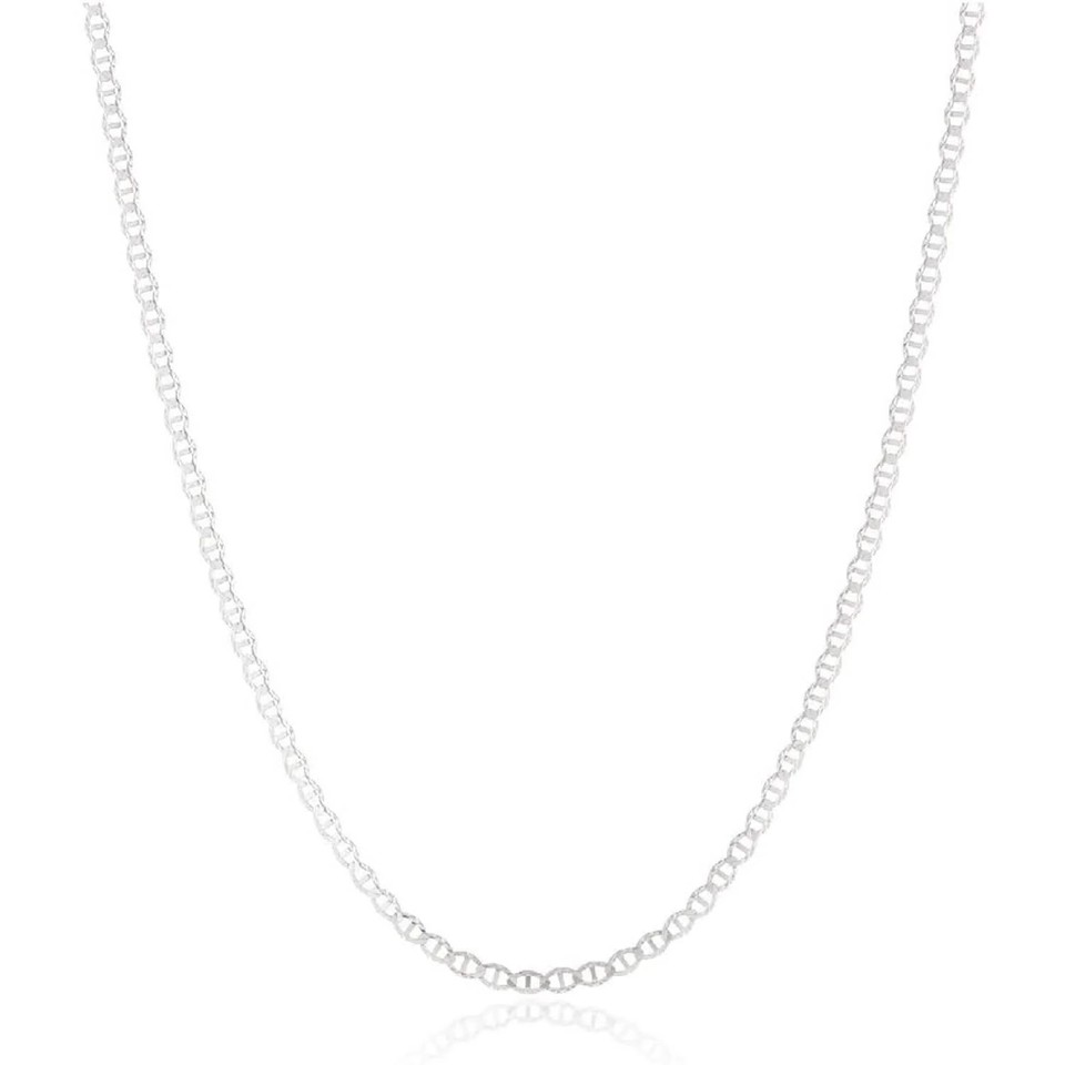 925 Sterling Silver 2mm Marina Link Chain Necklace | eBay