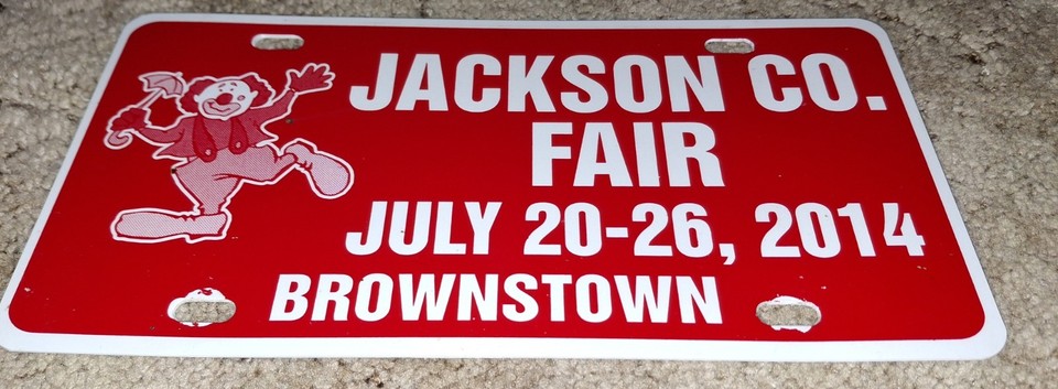 2014 Jackson County Fair Brownstown Indiana Plastic License Plate | eBay