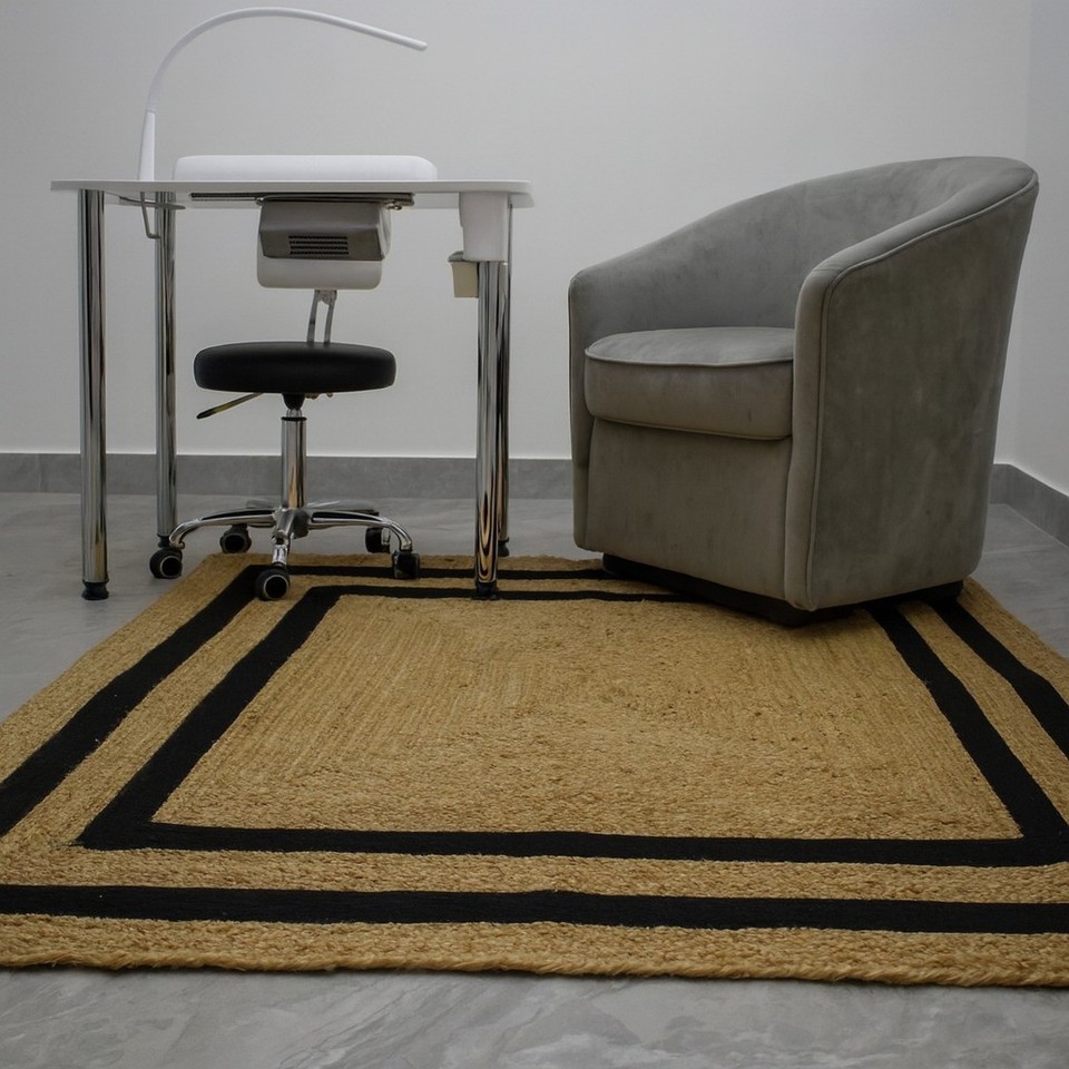 Rug Jute Square Natural Hand Braided 100% Natural Farmhouse Area Rug ...