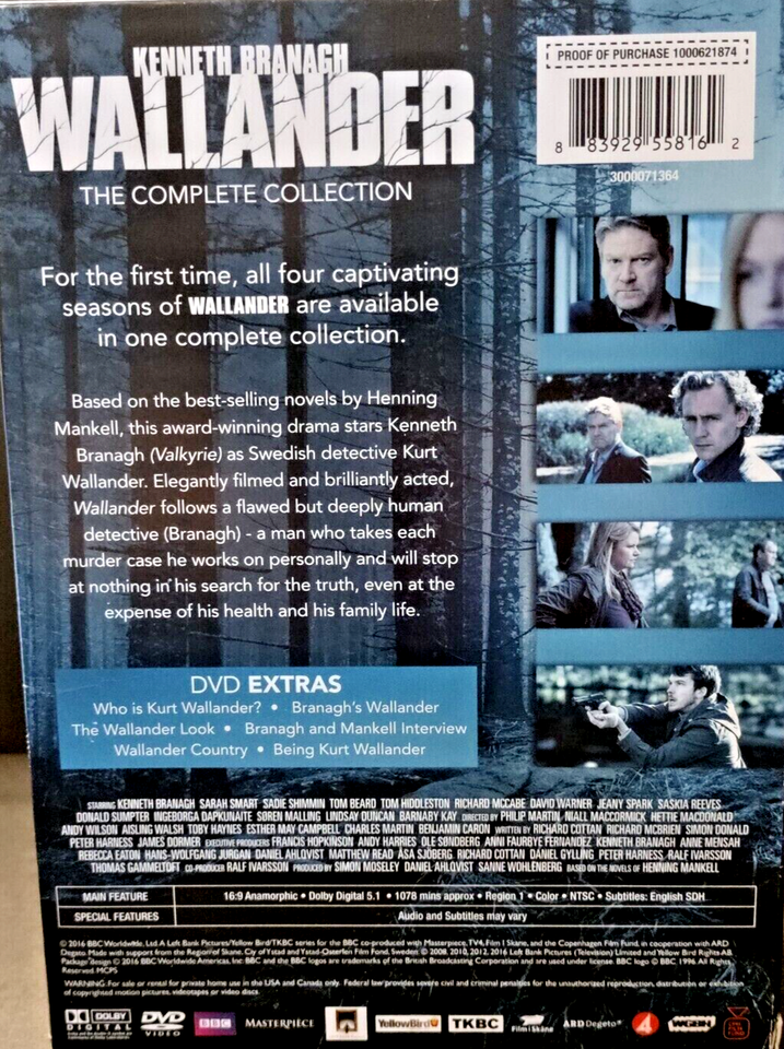 Wallander: The Complete Collection DVD (All 4 BBC Seasons) NEW/SEALED ...