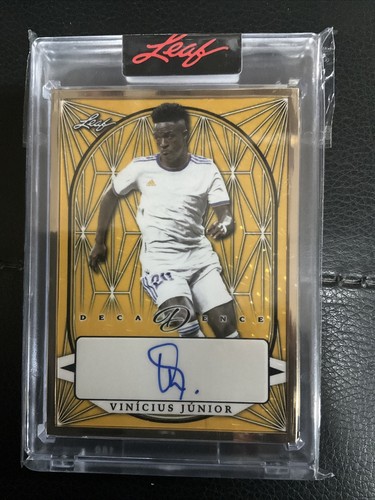 2022 Leaf Decadence Vinicius Junior Vini JR 1/1 Gold Metal Frame Auto ...