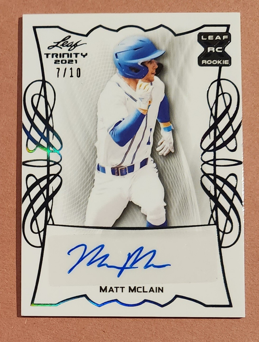 Matt Mclain 2021 Leaf Trinity Prospects Black Autograph 7/10 Auto Card ...