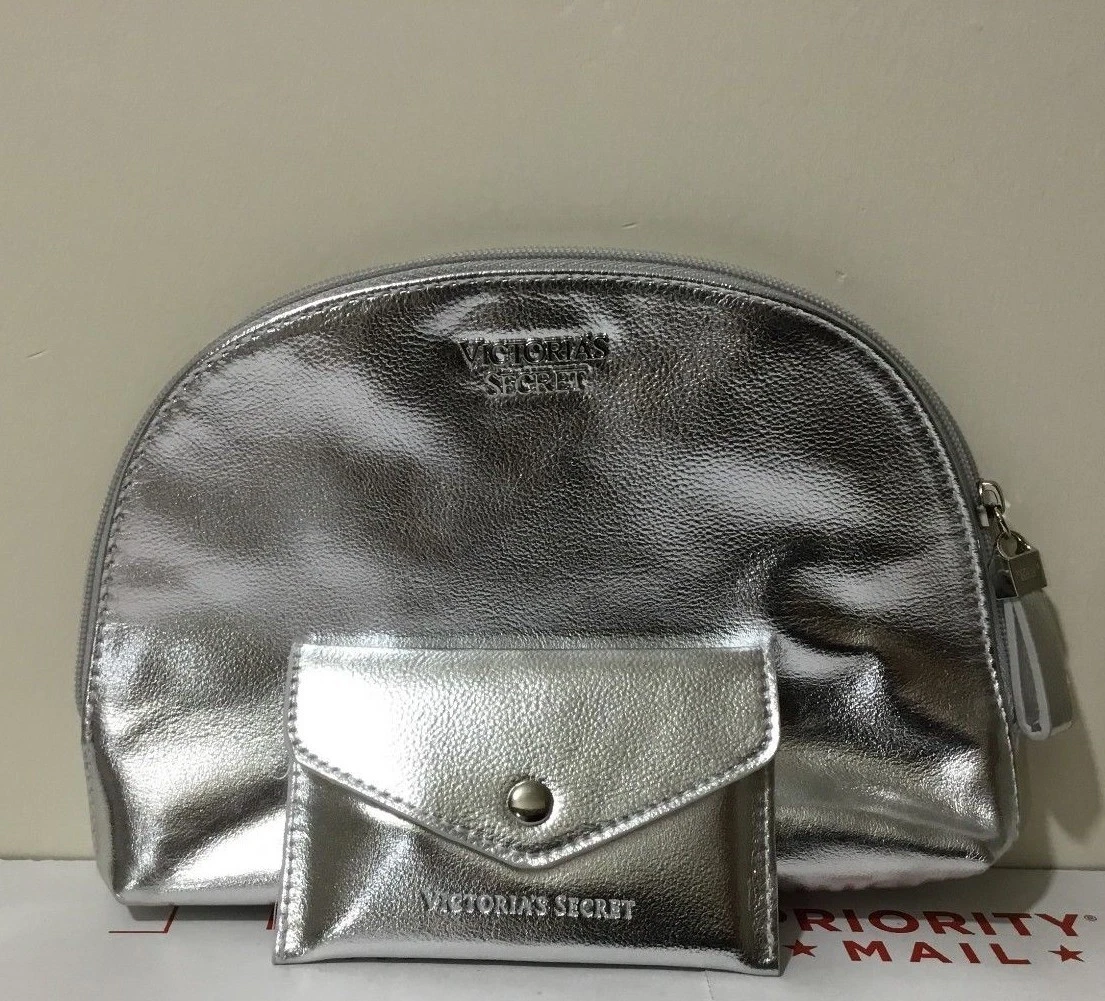 Silver Metallic Makeup Bag | Saubhaya Makeup