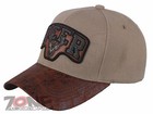 DEER HUNTING FAUX VISOR LEATHER BASEBALL CAP HAT TAN | eBay