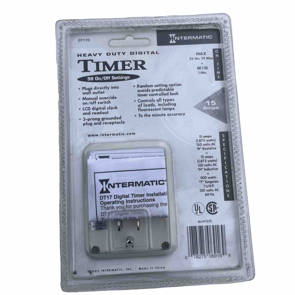 New Intermatic DTI7C Heavy Duty Indoor Digital Timer 7-Day Programming ...
