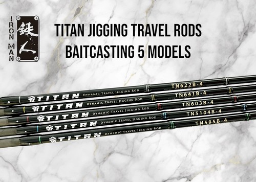 Iron Man Baitcast Rod Titan Jigging TN641B-4 Piece Travel Rod (2043 ...