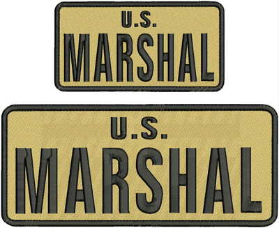 U.S. MARSHAL EMBROIDERY PATCH 4X10 AND 3X6 hook on back TAN/BLK | eBay