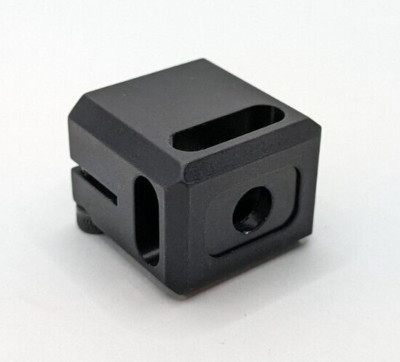 .22cal .22LR 1/2x28 TPI Muzzle Brake Compensator Clamp On Anodize Black ...