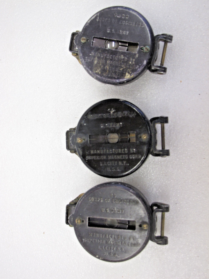 US WW2 black Lensatic Compass WW2 NCO W.&L.E. Superior Magneto N.Y ...
