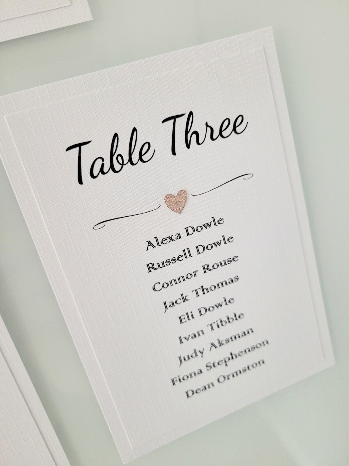 Personalised Wedding Table Plan Cards | Heart Design | Wedding Seating ...