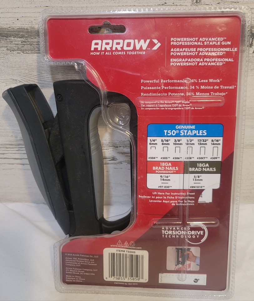 Arrow T50HS T50HS PowerShot Advanced Staple Gun and Nailer | eBay