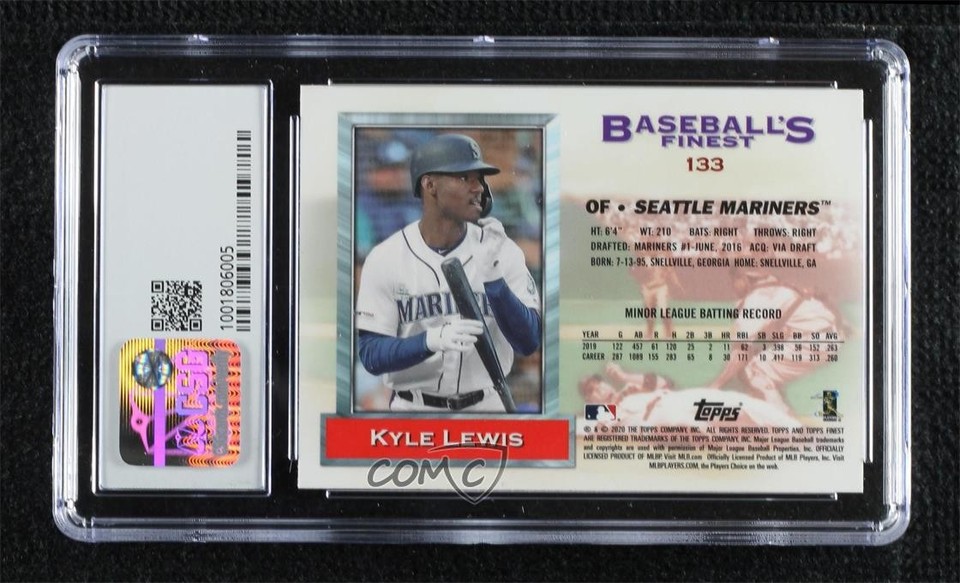 2020 Topps Finest Flashbacks Kyle Lewis #133 CSG 9.5 Gem Mint Rookie RC ...
