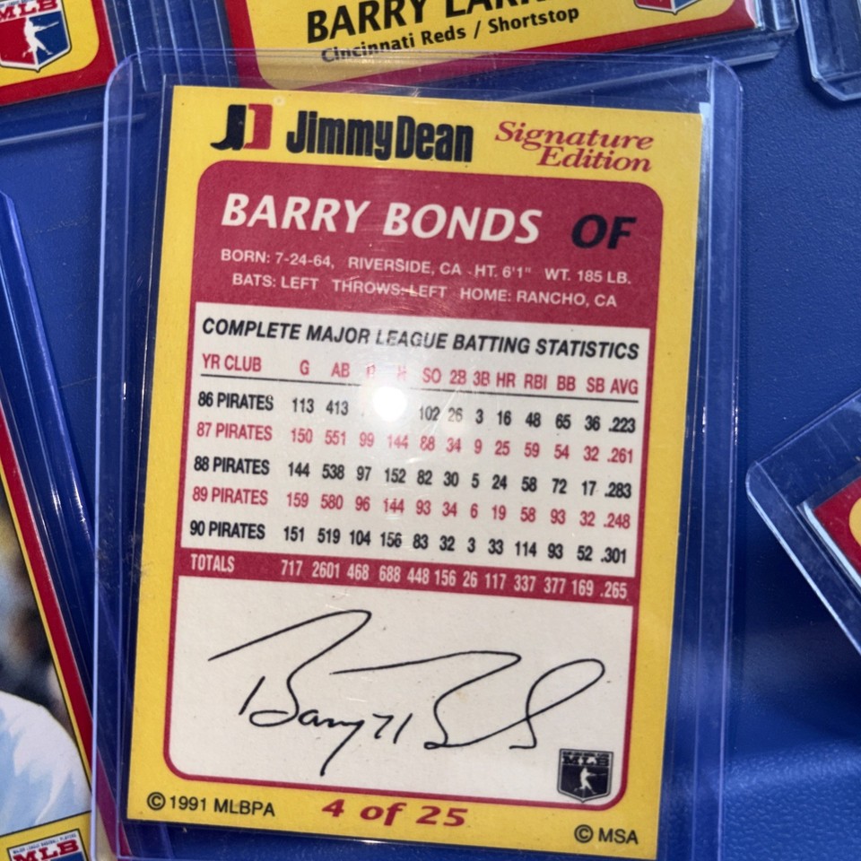 1991 Jimmy Dean Signature Edition 25 Card Set Featuring Ken Griffey Jr ...