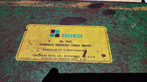 Greenlee 7646 ,767 A Hydraulic Knockout Punch Set With Pump ,Case, Kit ...